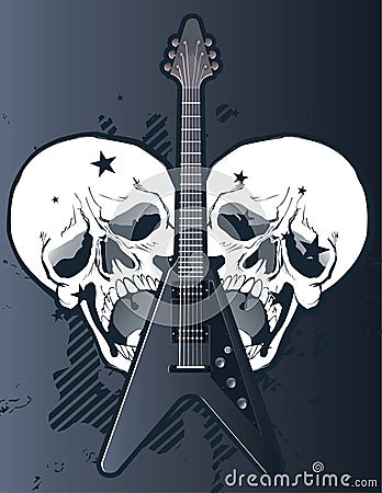 Guitar With Skulls Stock Photos - Image: 12318043