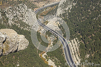 Gulek Castle. Road In The Valley Gulek BogazÄ± Adana Turkey Royalty ...