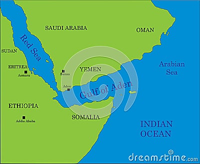 Gulf Of Aden Map Stock Images - Image: 10276104