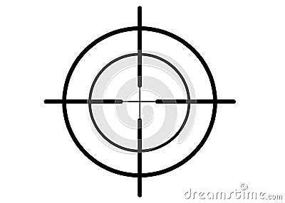 A Gun Scope Crosshair Marking Symbol Against A White Backdrop Stock ...