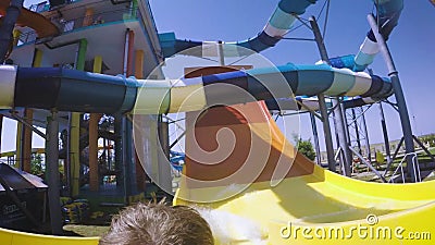 The Guy at the Extreme Water Slide in Slow Motion Stock Footage - Video ...