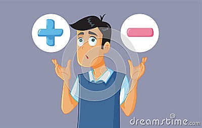 Man Calculating Pros And Cons Vector Cartoon Illustration ...