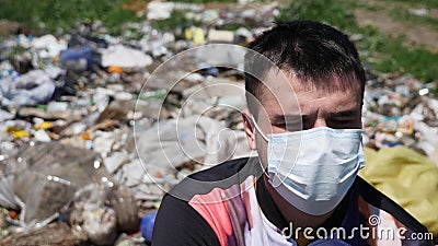 The Guy in the Mask is Sitting on the Garbage Stock Video - Video of ...