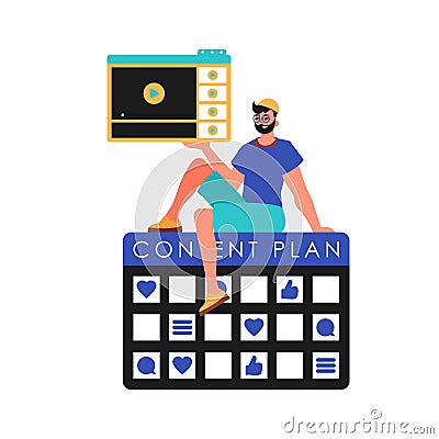 The Guy Sits On The Capacity Plan And Holds A Window With A Television ...