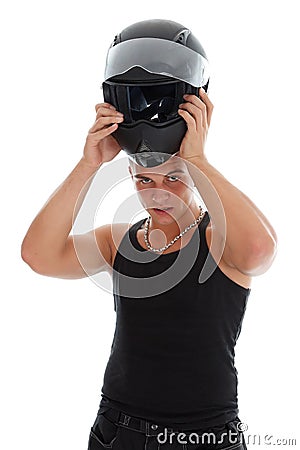 Guy Taking Off His Helmet Stock Image | CartoonDealer.com #27592861