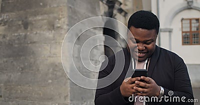 Guy Using Smartphone and Tapping Forehead. Stock Footage - Video of ...