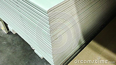 Gypsum Board Sheets in a Stack Stock Footage - Video of interior, gray ...