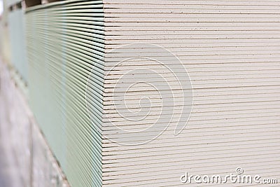 Gypsum Plasterboard In The Pack. The Stack Of Gypsum Board Preparing ...