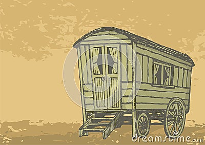 Gypsy Caravan Wagon Cartoon Vector | CartoonDealer.com #8327397