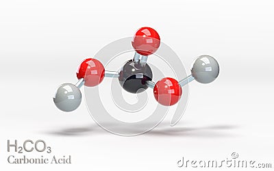 H2CO3 Carbonic Acid. Molecule With Hydrogen And Nitrogen Atoms. 3d Rendering Stock Photo ...