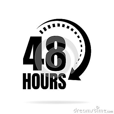 48h Icon. Flat Vector Illustration In Black On White Background ...