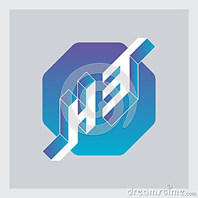 H3 - Monogram Or Logotype. Volume Alphabet. Three-dimension Letter H ...