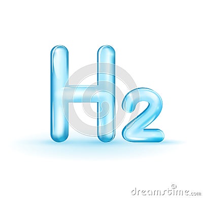 H2 Symbol. Blue Hydrogen Production. Renewable Energy Source. Cartoon ...