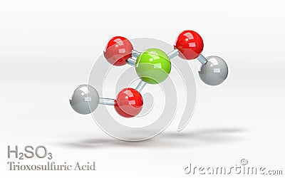 H2SO3 Trioxosulfuric Acid. Molecule With Hydrogen, Sulfur And Oxygen ...