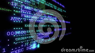 Hacker Code Running Down a Computer Screen Terminal Stock Video - Video ...