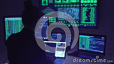 Abstract Futuristic Electronic Circuit Board with Binary Code, Neural ...