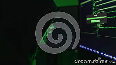 Hacker Looking at Display with Granted Access Result Stock Video ...