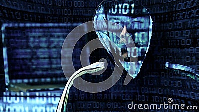 Hacker Portrait Appearing stock video. Video of concept - 46624863