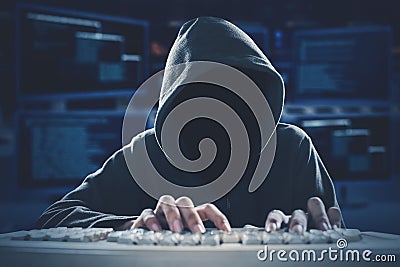 Hacker Typing On Keyboard With Coding Background Stock Image | CartoonDealer.com #191931733