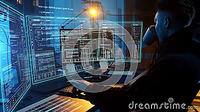 Hacker Using Computer Virus for Cyber Attack Stock Footage - Video of ...