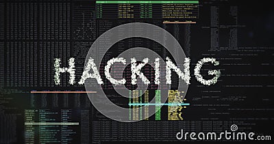 Hacking Text is Formed from Digital Lines - Overlay on Futuristic Code ...
