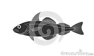 Haddock Logo. Isolated Haddock On White Background Vector Illustration ...