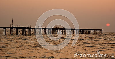 A Half Built Bridge On Sea. Stock Photos - Image: 13213903
