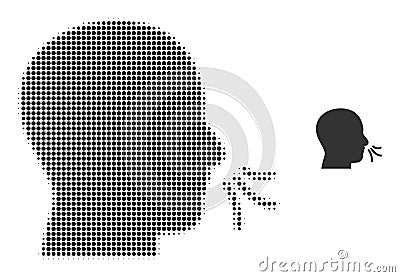 Halftone Dotted Sniff Icon Cartoon Vector | CartoonDealer.com #240181281