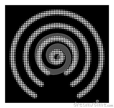 White Halftone Airdrop Center Icon Cartoon Vector | CartoonDealer.com ...