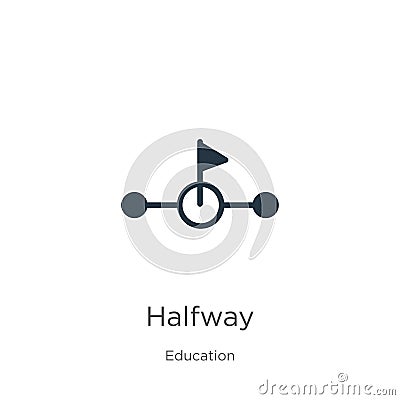 Halfway Icon Vector. Trendy Flat Halfway Icon From Education Collection ...