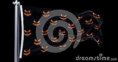 Halloween Flag with Scary Face Texture Loop Animation Stock Video ...