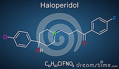 Haloperidol Molecule, Is Antipsychotic Medication. Structural Chemical ...