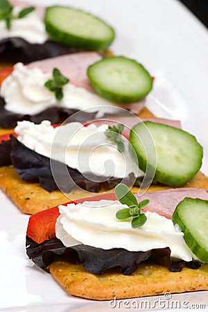Ham And Cream Cheese Canape Royalty-Free Stock Photography ...