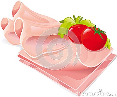 Ham Slices Vector Illustration Stock Photo - Image: 21119370