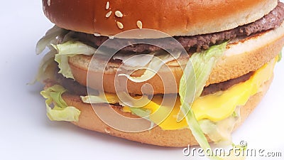 Hamburger Close-up Rotates in a Circle Stock Video - Video of ...