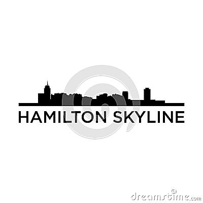 Hamilton Skyline Vector Black And White | CartoonDealer.com #154802495