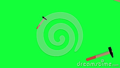 Hammer Tools Group Animation on Green Screen Chroma Key , Graphic ...