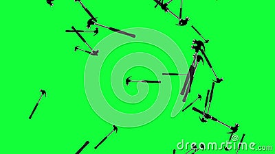 Hammer Tools Group Animation on Green Screen Chroma Key , Graphic ...