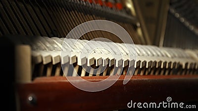 Hammers in a Vintage Piano Hit the Strings Stock Video - Video of ...