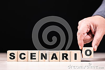 Scenario Word On Wood Cubes Stock Photo | CartoonDealer.com #253837038