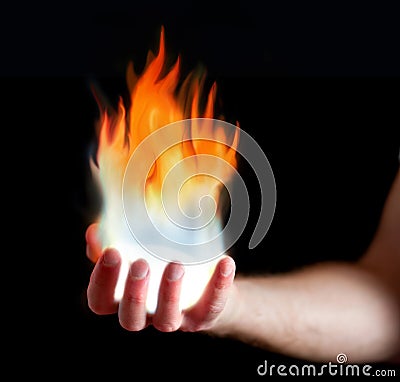 Hand Auf Feuer Stockbilder - Bild: 8040024