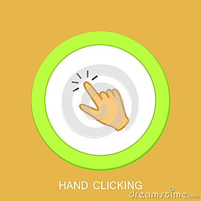 Hand Clicking Icon. Vector Illustration Flat Style | CartoonDealer.com ...