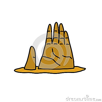 Hand Of The Desert Atacama Sculpture Doodle Icon, Vector Color Line ...