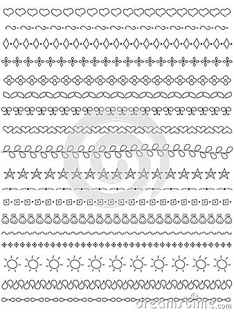 Hand-draw Line Border Set Vector Illustration | CartoonDealer.com #26129620