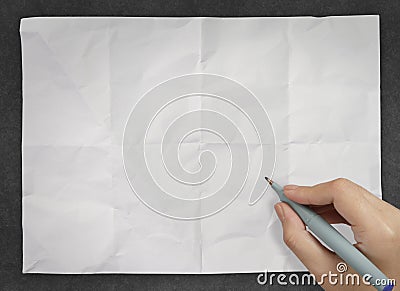 Hand Drawing On Blank Wrinkled Paper Royalty-Free Stock Photo ...