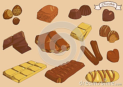 Hand Drawing Of Chocolate, Vector Illustration Stock Photo - Image ...
