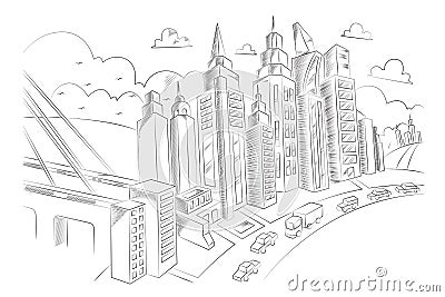 Easy Drawings Of City Life