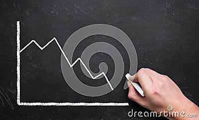 Hand Drawing A Decreasing Chart Stock Image | CartoonDealer.com #79948243