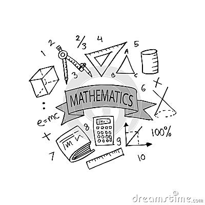 Hand Drawing Mathematics Doodle Set. Royalty-Free Stock Photography ...