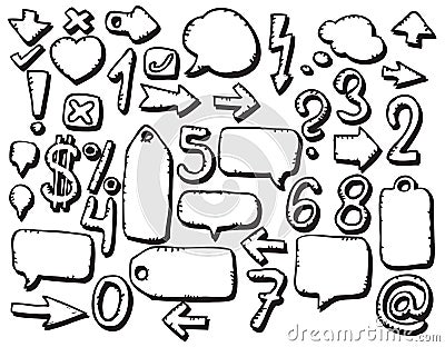 Hand Drawing Various Symbols Vector Illustration | CartoonDealer.com ...